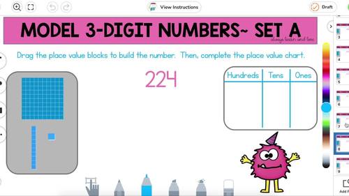 Place Value Models of Numbers to 1000 for Google™ Seesaw™ | TpT