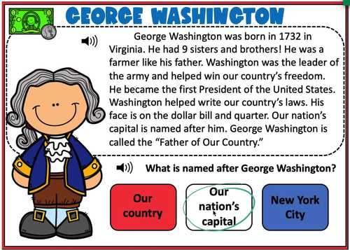 George Washington Abraham Lincoln Reading Comprehension Digital Boom Cards