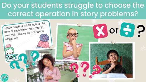 Winter Holiday Math Word Problem Task Cards Multiply & Divide- Digital ...