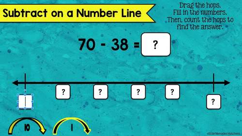2 Digit Subtraction on a Number Line for the Google Classroom Distance ...