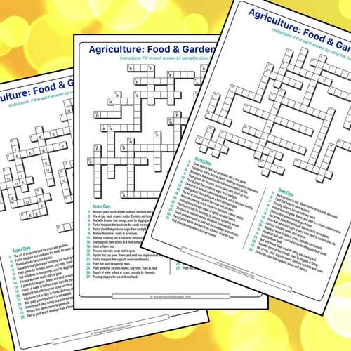 Agriculture: Food & Garden - Crosswords by Rough Blobby Shapes | TpT