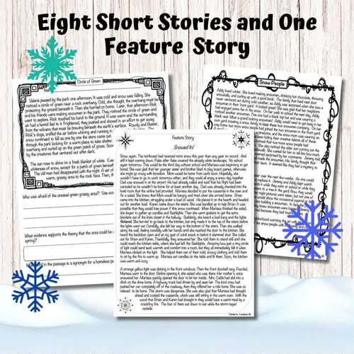 Winter Themed Fiction Reading Comprehension Passages & Questions