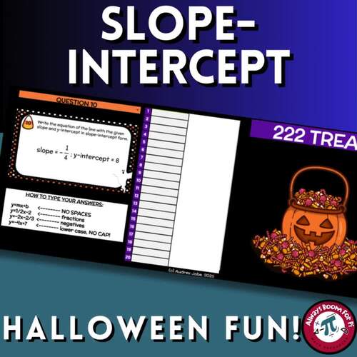 Writing Slope Intercept Form Equations Digital Halloween Activity ...