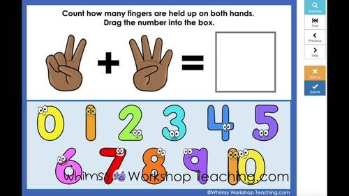 Boom Cards Math Add to 10 On Fingers Digital Task Cards Distance Learning