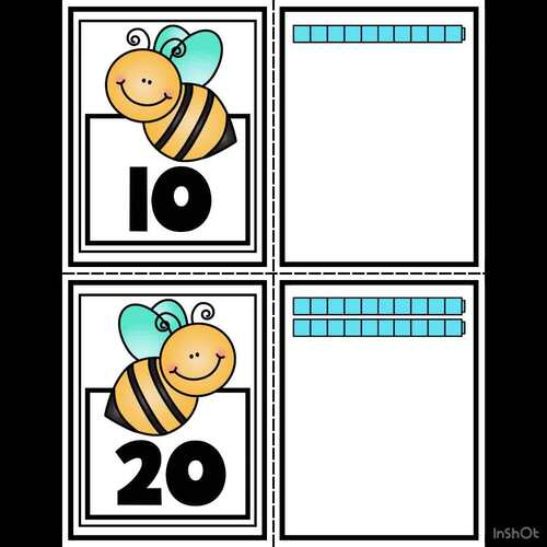 Counting by 10s Matching Cards with Place Value Blocks | Spring ...