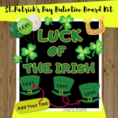 March Bulletin Board Ideas | St. Patrick's Day Door Decoration | Editable