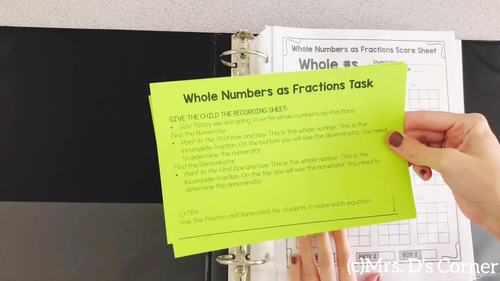 Fractions Math Assessment for IEP Progress Monitoring by Mrs Ds Corner