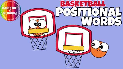 Basketball Positional Words Clipart - Prepositions Sports Clipart