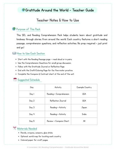 Thanksgiving Gratitude Around the World | SEL & Reading Comprehension ...
