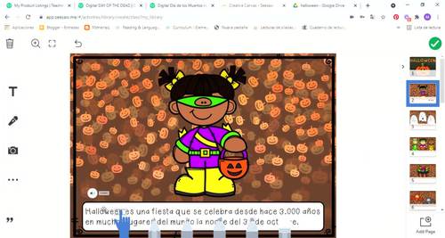 Digital Halloween in Spanish | Google Slides | PPT | Seesaw by Ms Herraiz