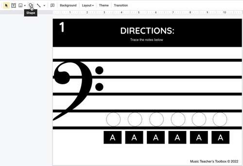 Intro to Music Staff | Bass Clef Note Names | Trace and Draw | EDITABLE