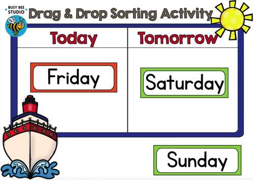 ORDERING DAYS OF THE WEEK SUMMER MATH ACTIVITY CALENDAR SKILLS BOOM CARDS