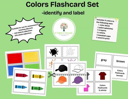Colors Flashcards -identify and label color-6 sets | TPT