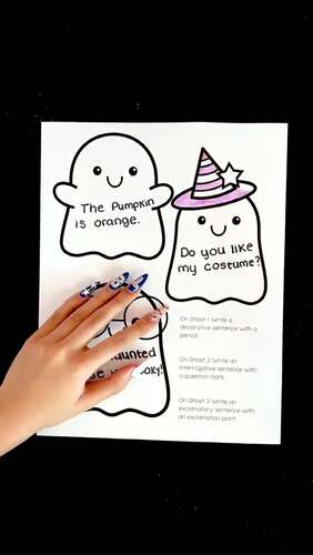 Halloween Punctuation Craft | Sentence Types Anchor Chart Halloween ...