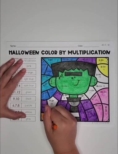 Halloween Color by Number Multiplication Facts | TPT