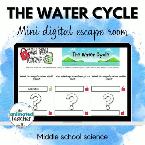 Water Cycle Mini Digital Escape Room Activity Worksheet by The Animated ...