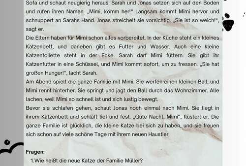 Reading German Lesetext Deutsch Leseverstehen Präsens DaF DaZ | TPT