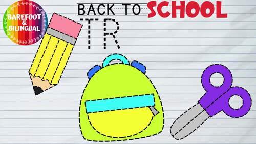 Back to School Tracing Clipart - Simple School Clipart for Tracing ...