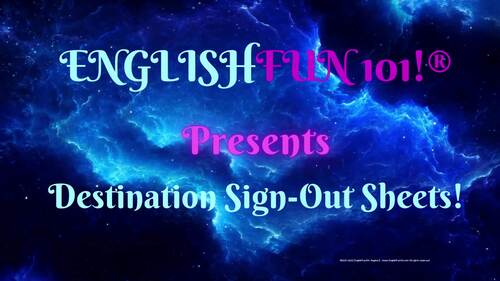 Equation Themed Destination Sign-out Sheets by EnglishFun 101 | TPT