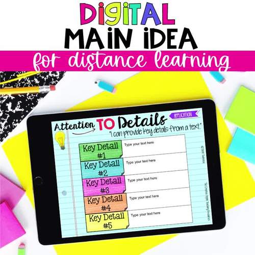 Digital Main Idea & Supporting Details | Distance Learning | TpT