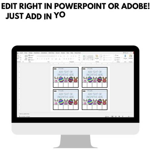 Editable Punch Cards for Rewards or Incentives | Easter Themed | TPT