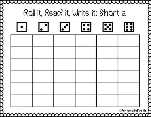 Short Vowel Phonics Games: Roll, Read, Write it by Fortunate Firstie