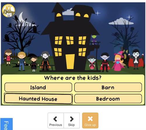 Halloween Picture Description Answering WH Questions by Teacher Kimmy