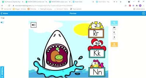BOOM CARDS Summer: BEGINNING SOUNDS and LETTERS | Distance Learning