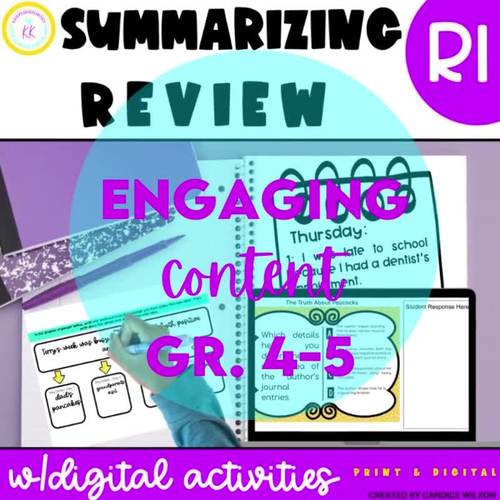 Summarize the Reading Mini-lesson and Activities by Kandi's Kinesthetics