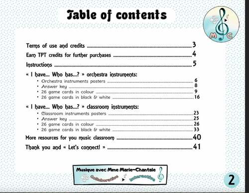 I have... Who has...? 2 complete games: orchestra & classroom instruments