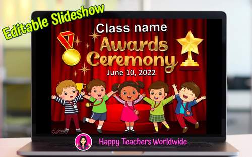 Editable End of the Year AWARDS CEREMONY Powerpoint Slideshow | TpT