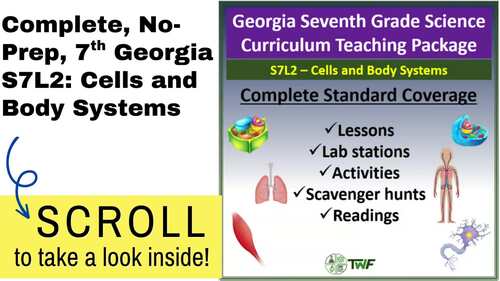 Georgia Standards of Excellence (GSE) 7th Grade Bundle S7L2 Cells ...