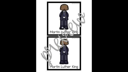 Martin Luther King Jr Memory Game Matching Game Preschool Kindergarten ...