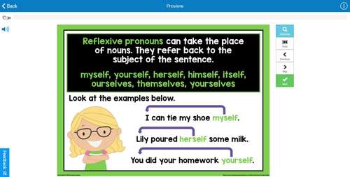 Reflexive Pronoun Boom Cards by Second Grade Smiles | TpT