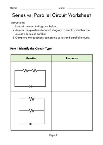 Series and Parallel Circuits Worksheet Packet for 8th Grade by The ETI ...