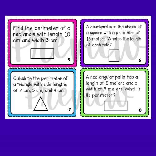 Perimeter Task Cards Word Problems by Bilingual Teaching Made Easy