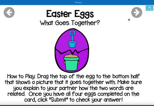Easter Egg Puzzles What Goes Together? Speech Therapy ELL Go Together ...