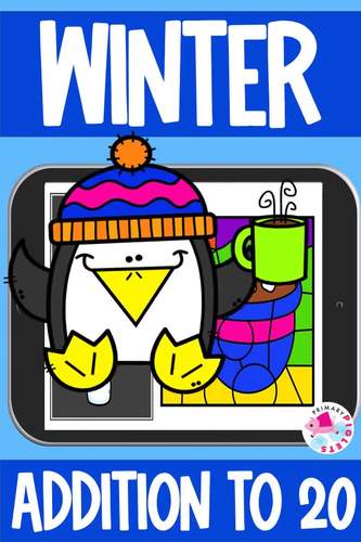 Winter Addition Facts to 20 Mystery Pictures Math Boom Cards by Primary ...