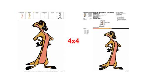 Sassy Timon Meerkat The Lion King Character Embroidery Designs ...
