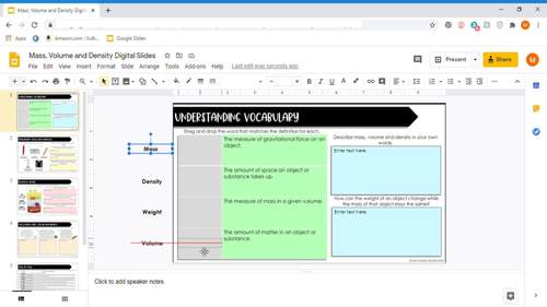 Mass Volume and Density Activities - Measuring Matter - Google Slides ...
