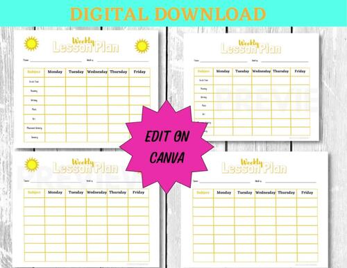 Lesson Plan Template, Newsletter Template, June Planner, Homeschool Planner