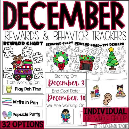 Christmas Classroom Behavior Management, Goal Setting & Student Tracker ...