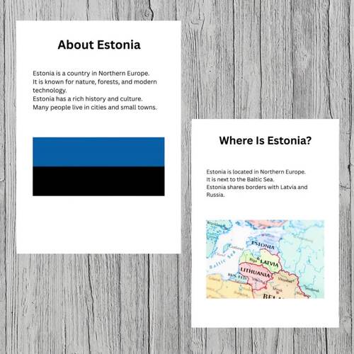 Estonia Country Study Mini Book for Kids | Geography & Culture | Grades 1–3