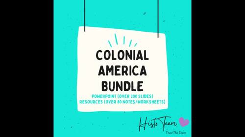 13 Colonies and Colonial America PowerPoint, Guided Notes, and Activities