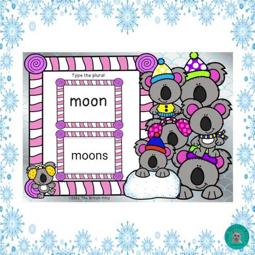 Winter Koalas Plural Nouns Boom Cards™ by The British Kitty | TPT