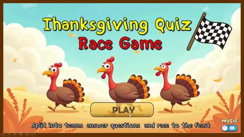Thanksgiving Classroom Game | Editable Quiz Race for 4 Teams | TPT