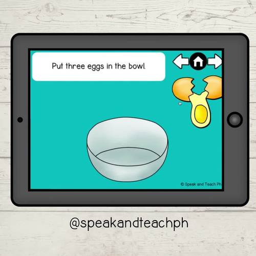 Omelette Following Commands Sequencing Retell No Prep Speech Boom Cards™