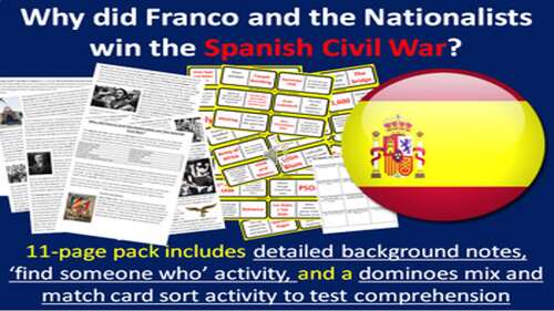 Spanish Civil War - 11-page full lesson (notes, wksheet, dominoes task ...