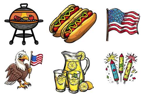 Cute Fourth of July Clipart Set PNG by Raising Good People | TPT