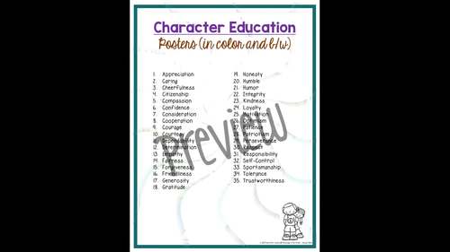 Character Education Posters BUNDLE by Penelope's Portfolio - Social Skills